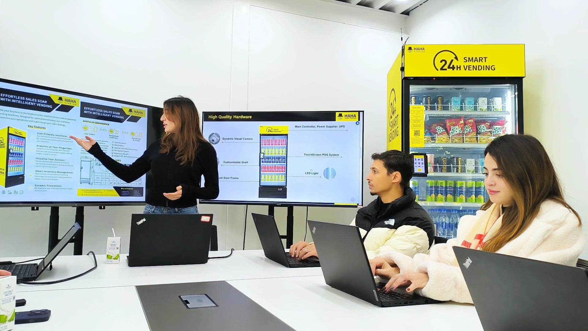 Smart Cooler Vending Machines - HAHA AI Combo Smart Vending Machine